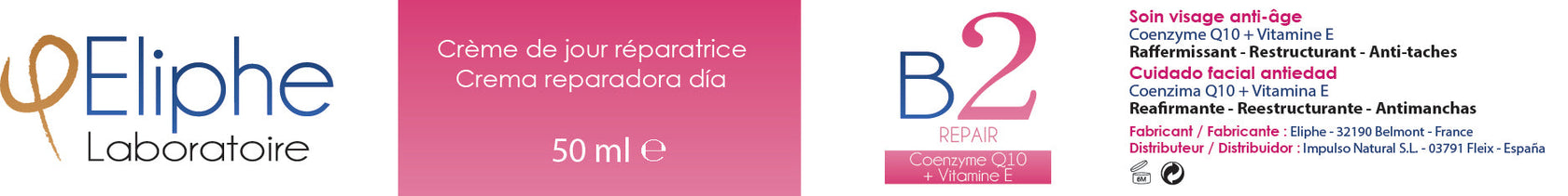 Crème de jour réparatrice Eliphe B2 – Apoticaria